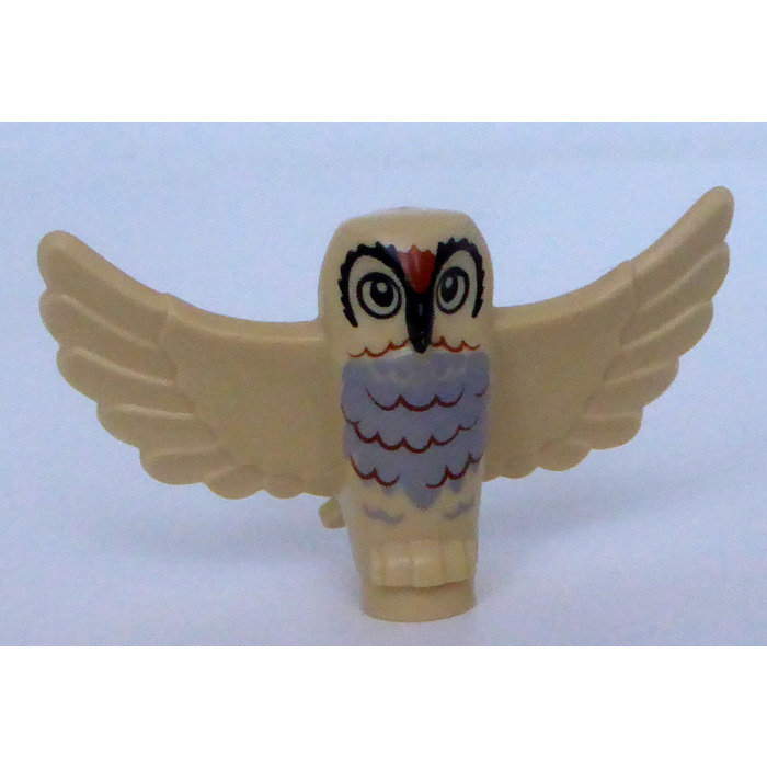 LEGO Owl with Spread Wings with Black Eyes and Medium Stone Gray Chest ...