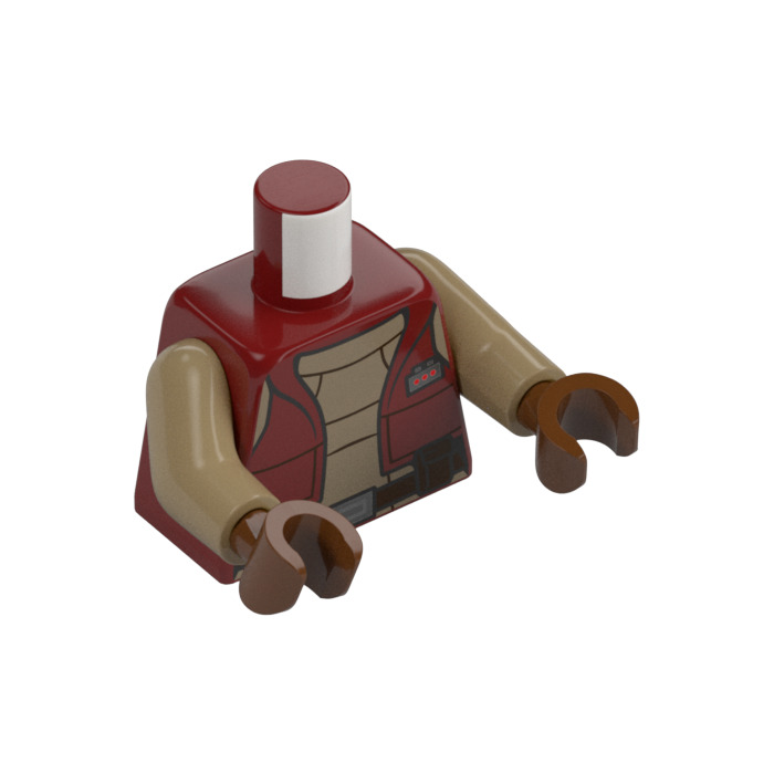 LEGO Padme Amidala with Dark Red Vest and Flesh Lips Minifig Torso (973 ...
