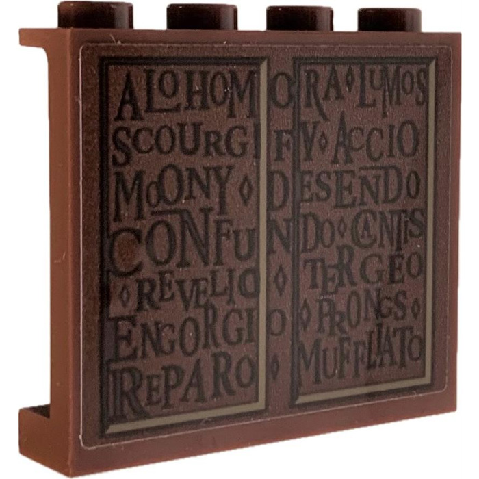 LEGO Panel 1 x 4 x 3 with Spells: Alohomora, Lumos,... Sticker with ...
