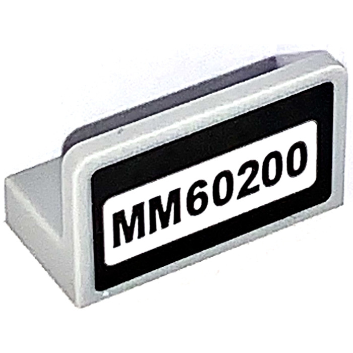 LEGO Panel 1 x 2 x 1 with MM60200 License Plate Sticker with Rounded ...