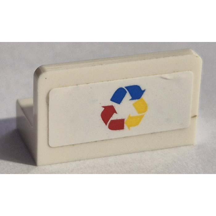 LEGO Panel 1 x 2 x 1 with Recycling Arrows Sticker with Square Corners ...
