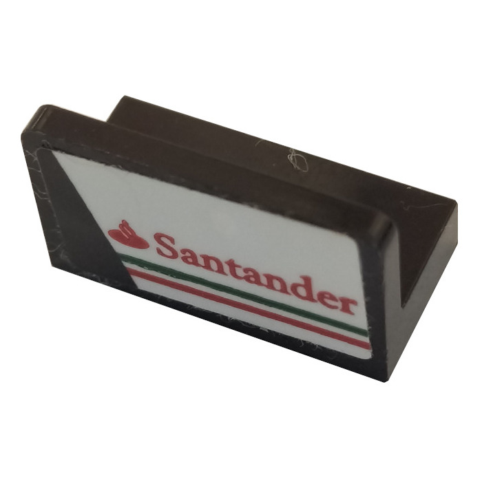 LEGO Panel 1 x 2 x 1 with Santander right Sticker with Rounded Corners ...