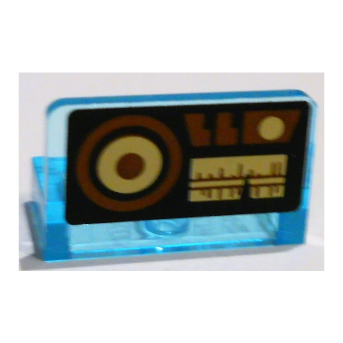 LEGO Panel 1 x 2 x 1 with tan and reddish brown pattern on black ...