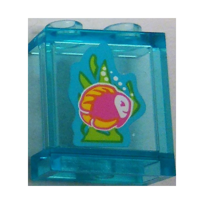 LEGO Panel 1 x 2 x 2 with Fish and Seaweed Sticker with Side Supports ...