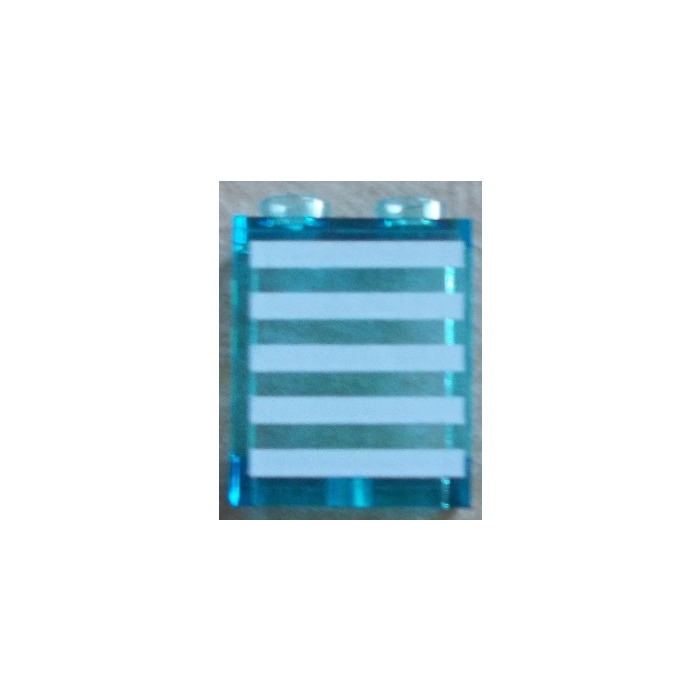LEGO Panel 1 x 2 x 2 with Five White Horizontal Stripes Sticker with ...