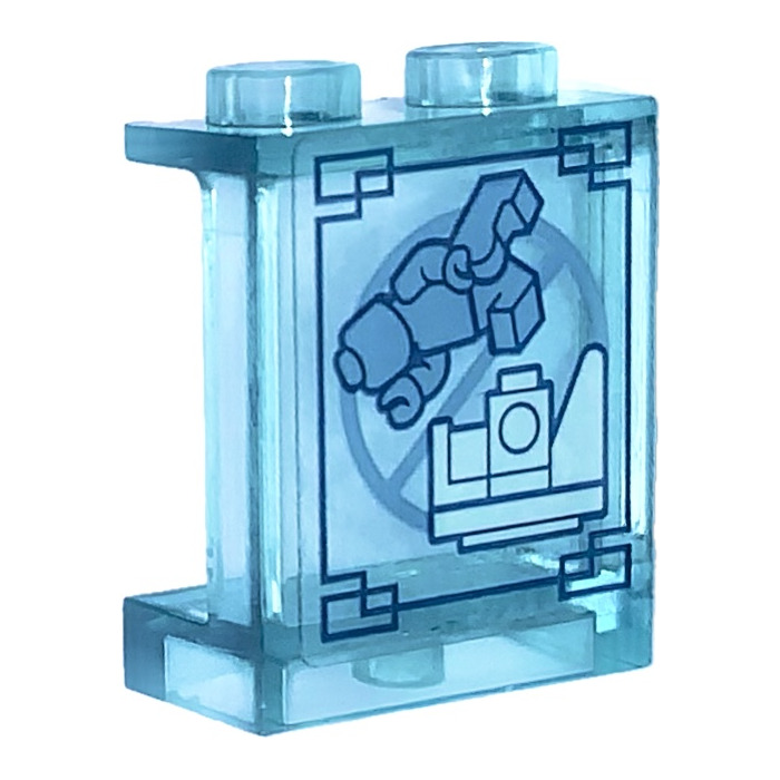 LEGO Panel 1 x 2 x 2 with Minifigure Falling Sticker with Side Supports ...