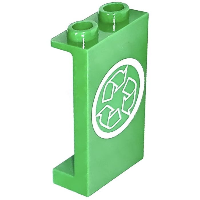 LEGO Panel 1 x 2 x 3 with Recycling Sticker with Side Supports - Hollow ...