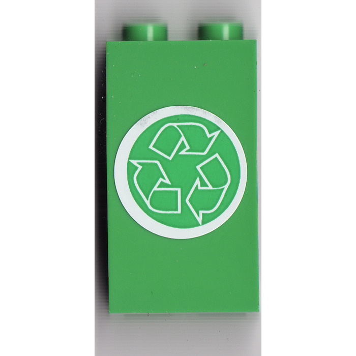 LEGO Panel 1 x 2 x 3 with Recycling Sticker with Side Supports - Hollow ...