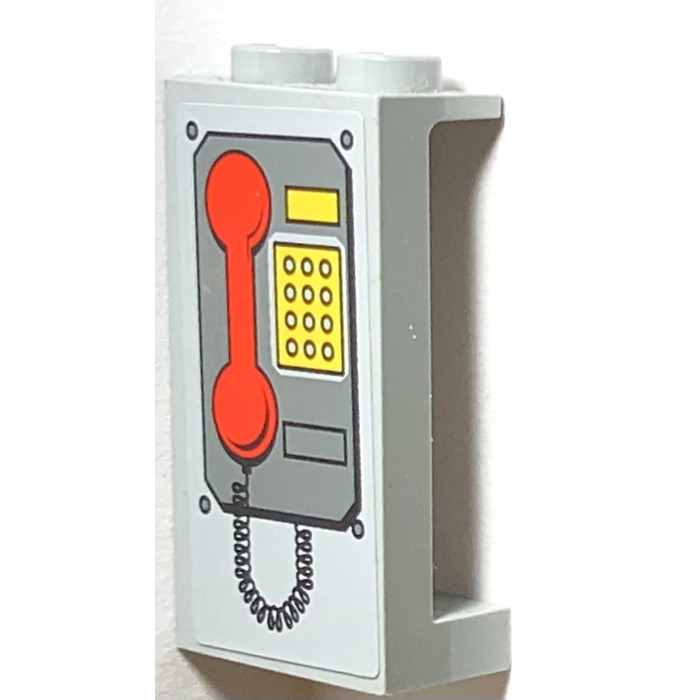 LEGO Panel 1 x 2 x 3 with Telephone Sticker with Side Supports - Hollow ...