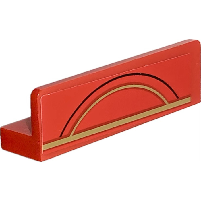 LEGO Panel 1 x 4 with Rounded Corners with Black and Gold Lines Sticker ...