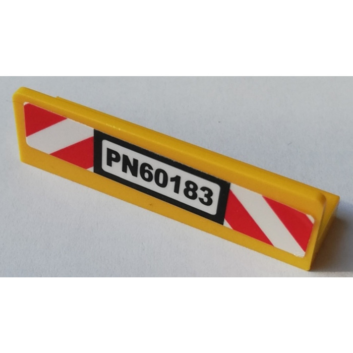 LEGO Panel 1 x 4 with Rounded Corners with Licence Plate PN60183 on Red ...