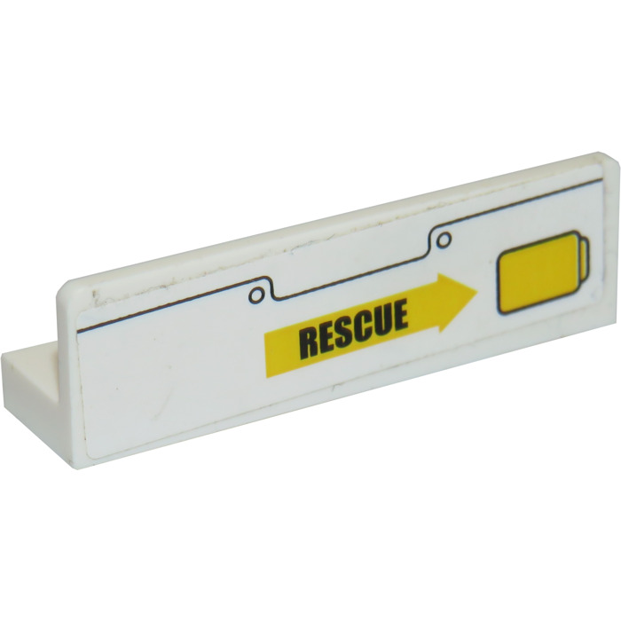 LEGO Panel 1 x 4 with Rounded Corners with Rescue on Yellow Arrow to ...