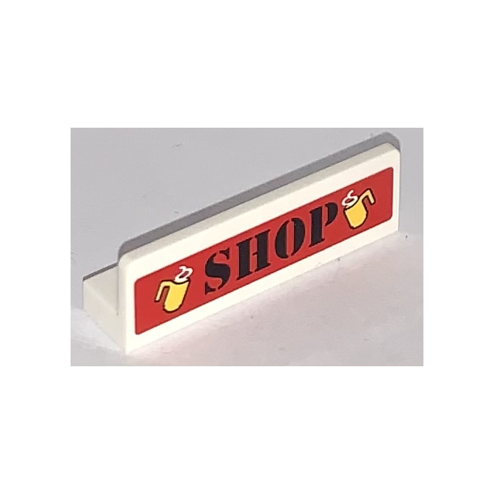 LEGO Panel 1 x 4 with Rounded Corners with Shop Sign with Coffee Mugs ...