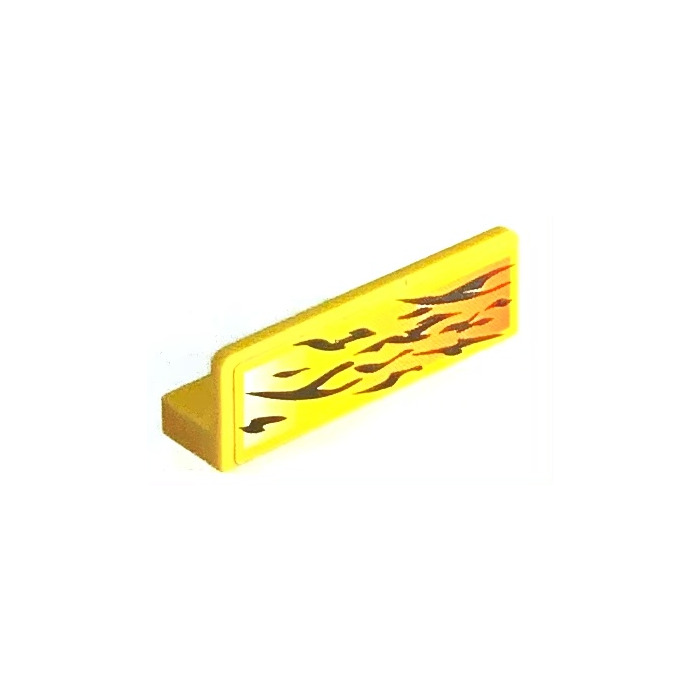 LEGO Panel 1 x 4 with Rounded Corners with Tiger Stripes and Orange on ...