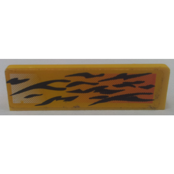 LEGO Panel 1 x 4 with Rounded Corners with Tiger Stripes and Orange on ...