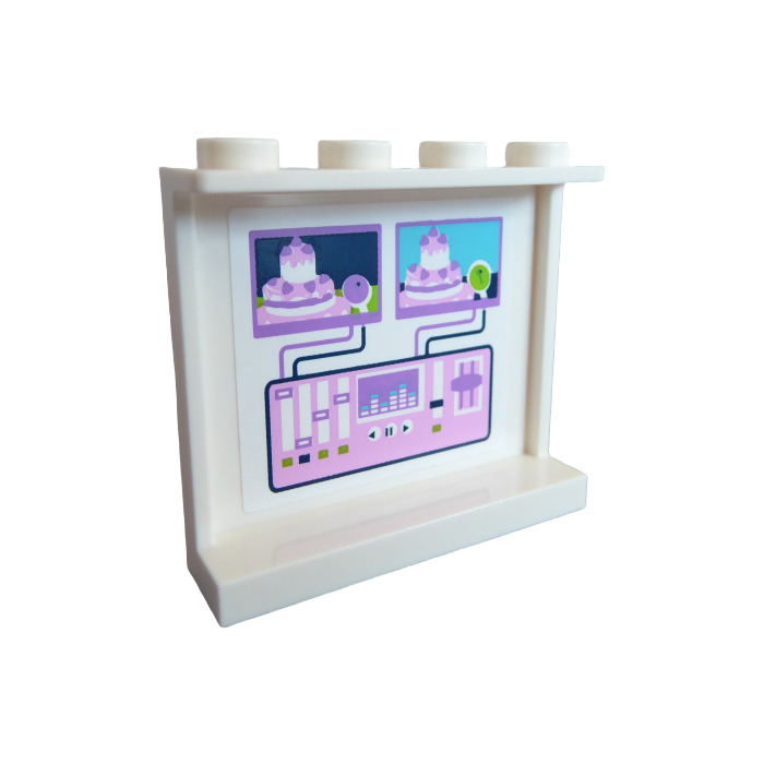 LEGO Panel 1 x 4 x 3 with 2 screens and console Sticker with Side ...