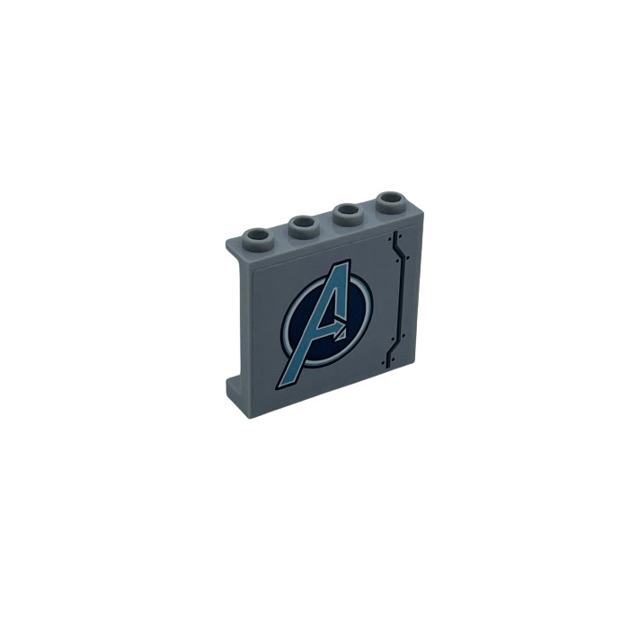 LEGO Panel 1 x 4 x 3 with Avengers Logo and Six Rivets (Model Left ...