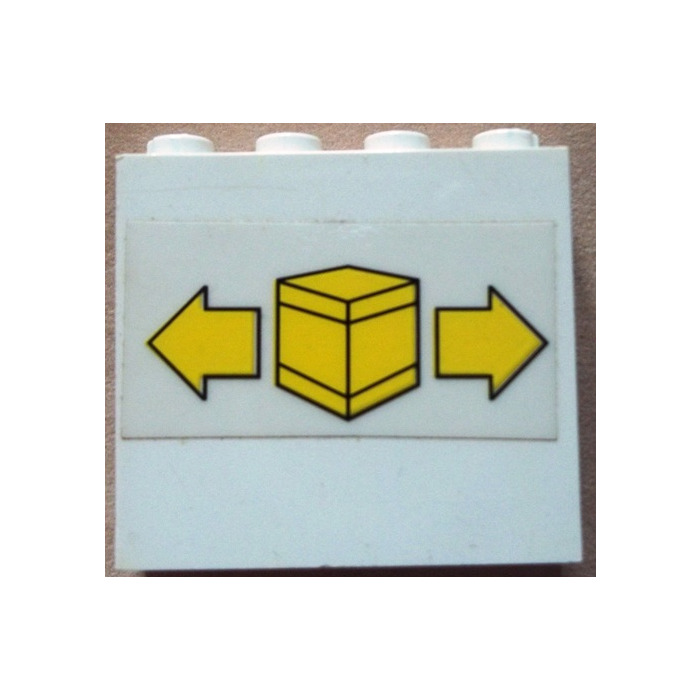 LEGO Panel 1 x 4 x 3 with box and arrows Sticker without Side Supports ...