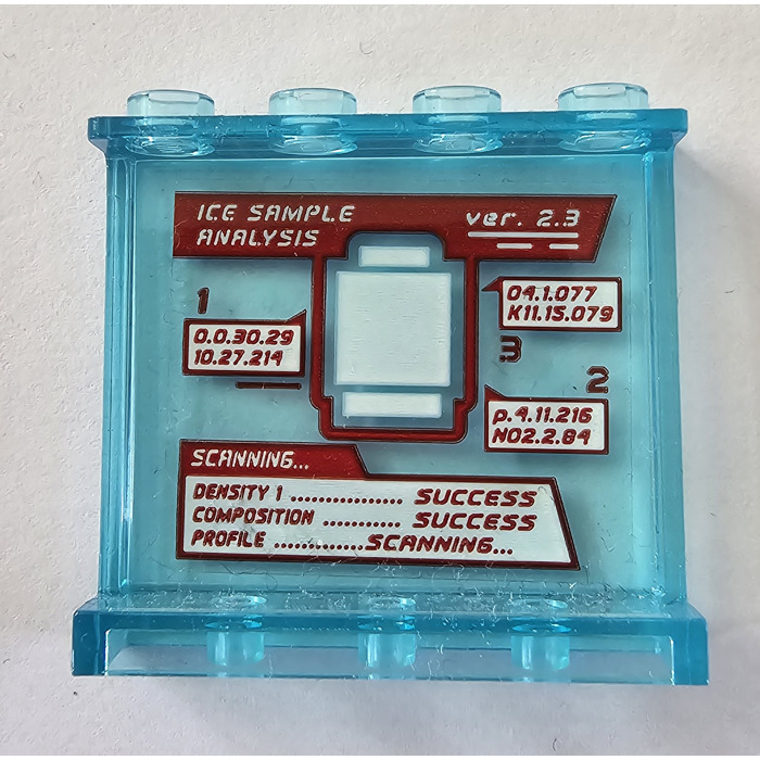 LEGO Panel 1 x 4 x 3 with 'ICE SAMPLE ANALYSIS' and Statistics Display ...