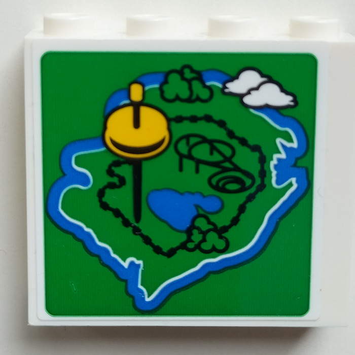 LEGO Panel 1 x 4 x 3 with Legoland Map Sticker with Side Supports ...