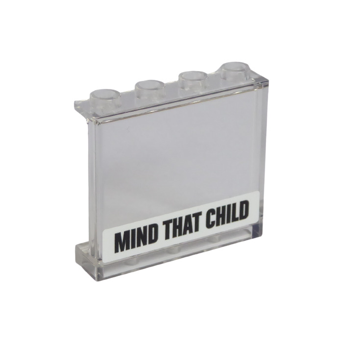 LEGO Panel 1 x 4 x 3 with Mind That Child Sticker with Side Supports ...