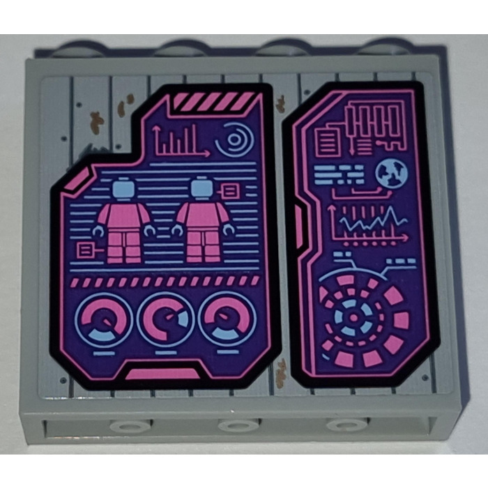 LEGO Panel 1 x 4 x 3 with monitor screen with minifigures Sticker with ...