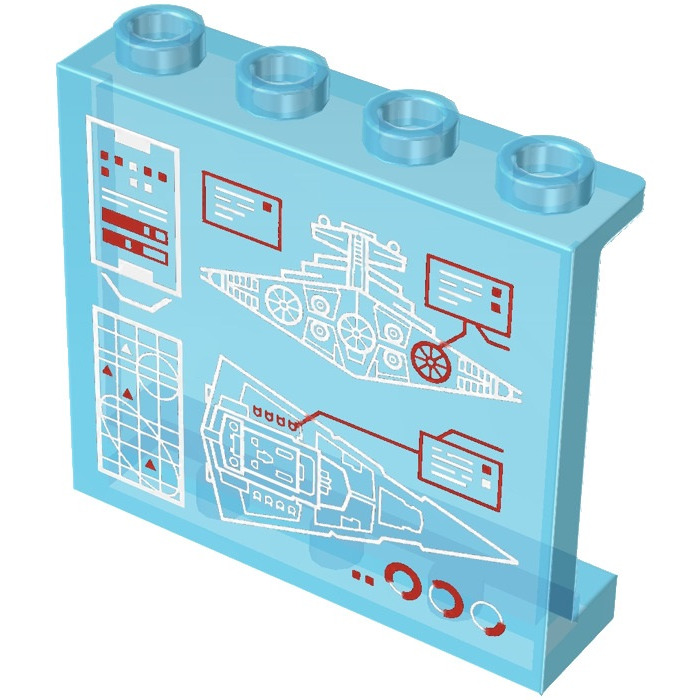 LEGO Panel 1 x 4 x 3 with Tie Fighter Diagnostic Screen Sticker with ...