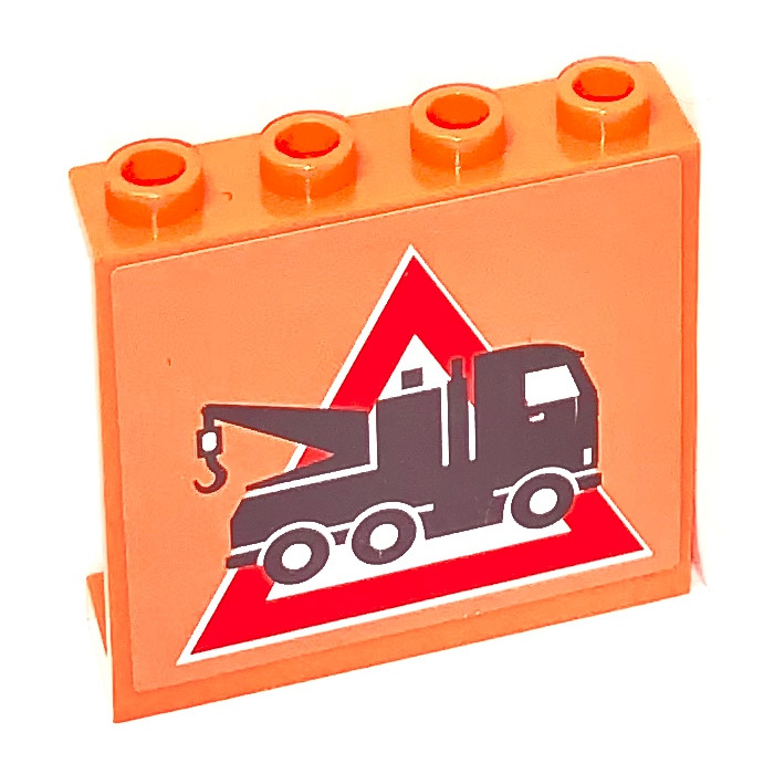 레고 패널 1 x 4 x 3 , Tow Truck 징후 스티커 측면 지지대 없음, 빈 돌기 (4215) | Brick Owl ...