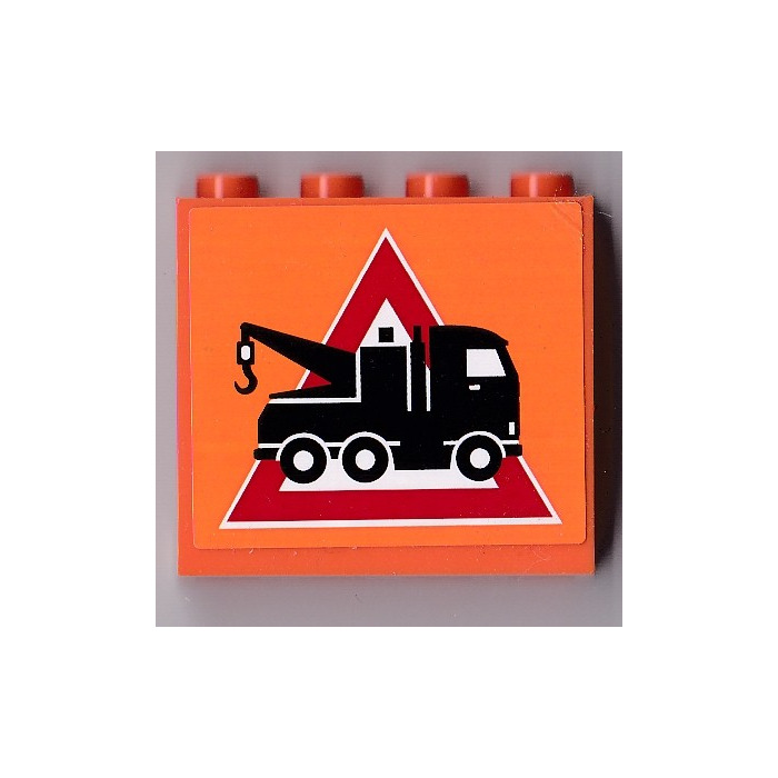 레고 패널 1 x 4 x 3 , Tow Truck 징후 스티커 측면 지지대 없음, 빈 돌기 (4215) | Brick Owl ...