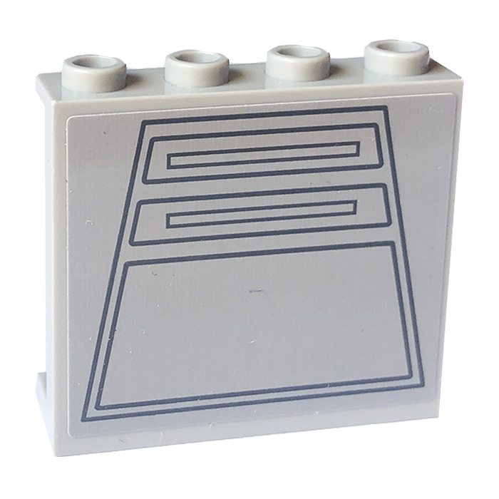 LEGO Panel 1 x 4 x 3 with Trapezoids, Rectangles Sticker with Side ...