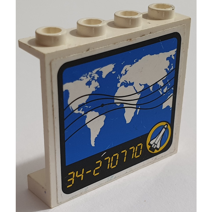 LEGO Panel 1 x 4 x 3 with World Map Sticker without Side Supports ...