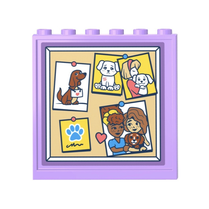 LEGO Panel 1 x 6 x 5 with Dog Photos on Pinboard Sticker (59349 ...