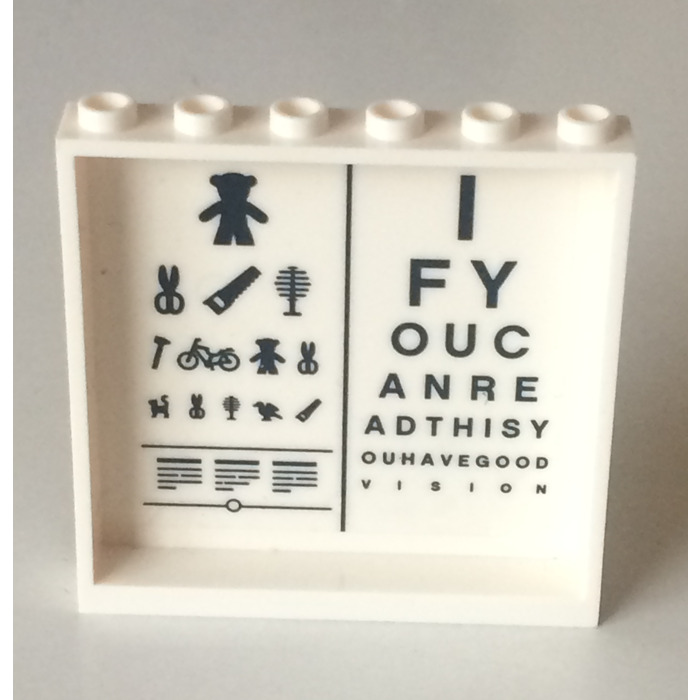LEGO Panel 1 x 6 x 5 with Eye chart Sticker (59349) | Brick Owl - LEGO ...