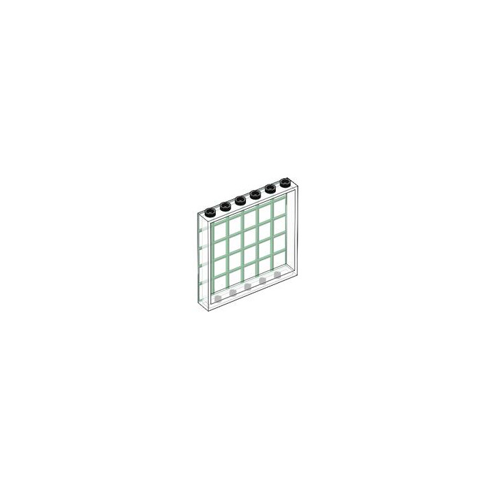 LEGO Panel 1 x 6 x 5 with Green Window Grid Decoration (59349 / 69356 ...