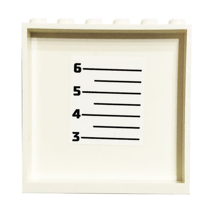 LEGO Panel 1 x 6 x 5 with Lines, Numbers 6, 5, 4, 3 Sticker (59349 ...