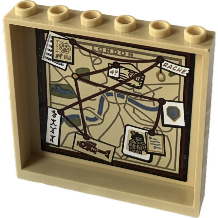 LEGO Panel 1 x 6 x 5 with Map, String and Pins, Notes and Pictures ...