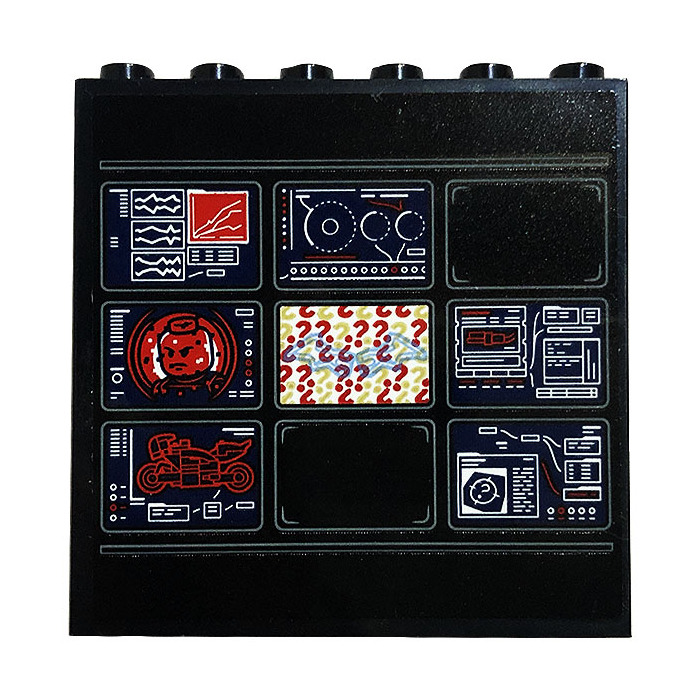 LEGO Panel 1 x 6 x 5 with Monitors, Minifigure, Motorcycle Sticker ...