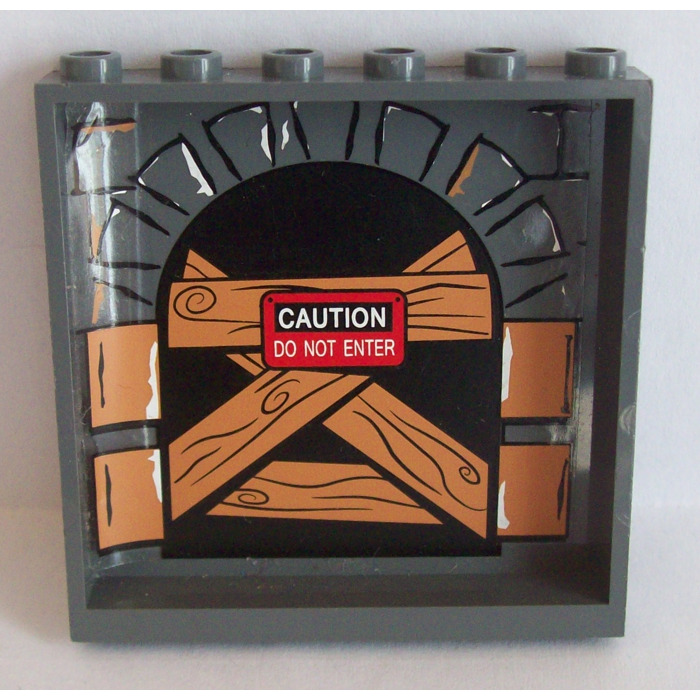 LEGO Panneau 1 x 6 x 5 avec Stone Arche , Wooden Boards, 'CAUTION DO ...