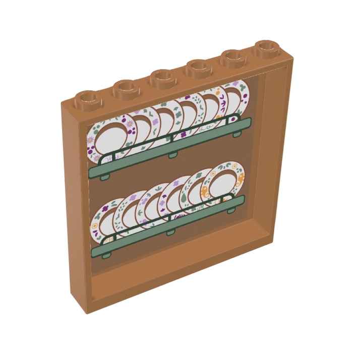 LEGO Panel 1 x 6 x 5 with Two Shelves of Plates Sticker | Brick Owl ...