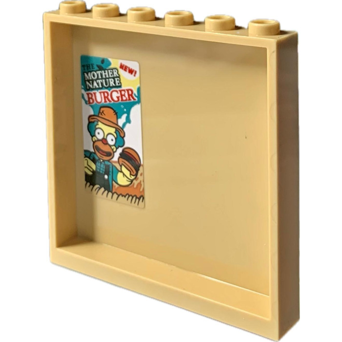 LEGO Panel 1 x 6 x 5 with Vote Sideshow Bob for Mayor & El Barto Tag ...