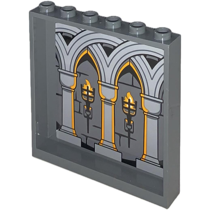 LEGO Panel 1 x 6 x 5 with Wall with Columns and Torches Sticker (59349 ...