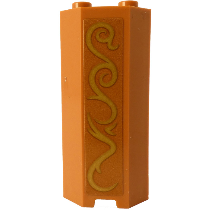 LEGO Panel 2 x 2 x 5 Wall Corner with Gold Arabesque - Left Side ...