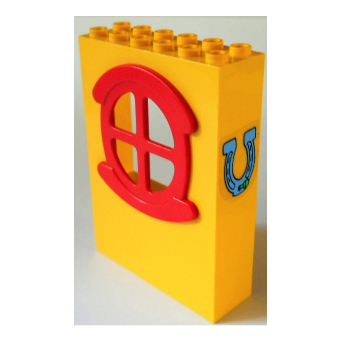 LEGO Panel 2 x 6 x 7 Fabuland with Red Window with Horseshoe Sticker ...