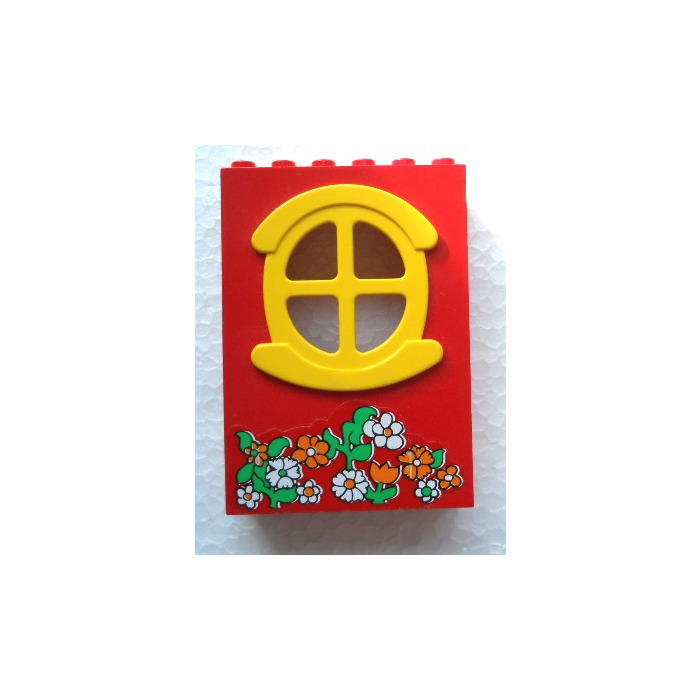 LEGO Panel 2 x 6 x 7 Fabuland with Round Yellow Window with Flowers ...