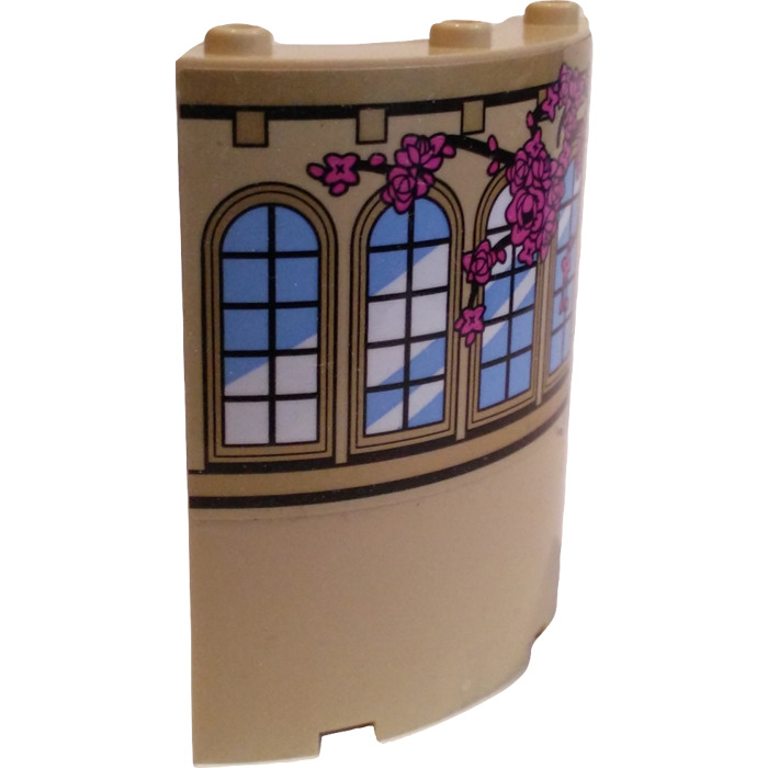 LEGO Panel 4 x 4 x 6 Curved with Lattice Windows and Roses (Right ...