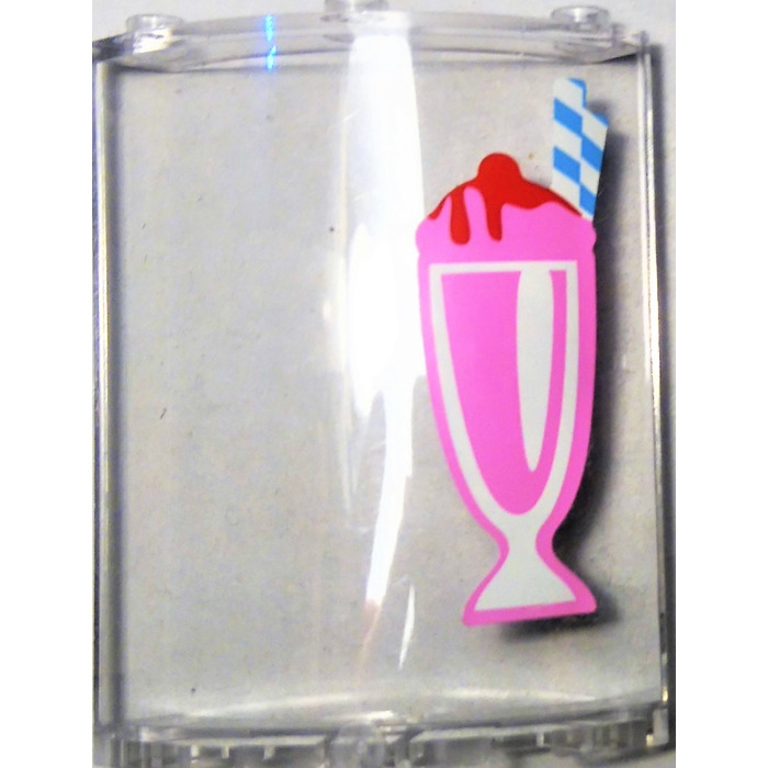 LEGO Panel 4 x 4 x 6 Curved with Pink Milkshake Sticker (30562 / 46361 ...