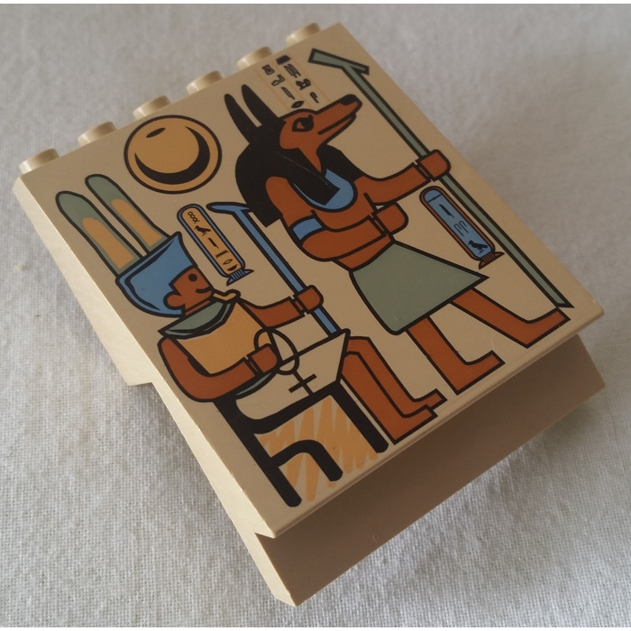 LEGO Panel 6 x 4 x 6 Sloped with Hieroglyphs and Jackal (30156 / 83106 ...