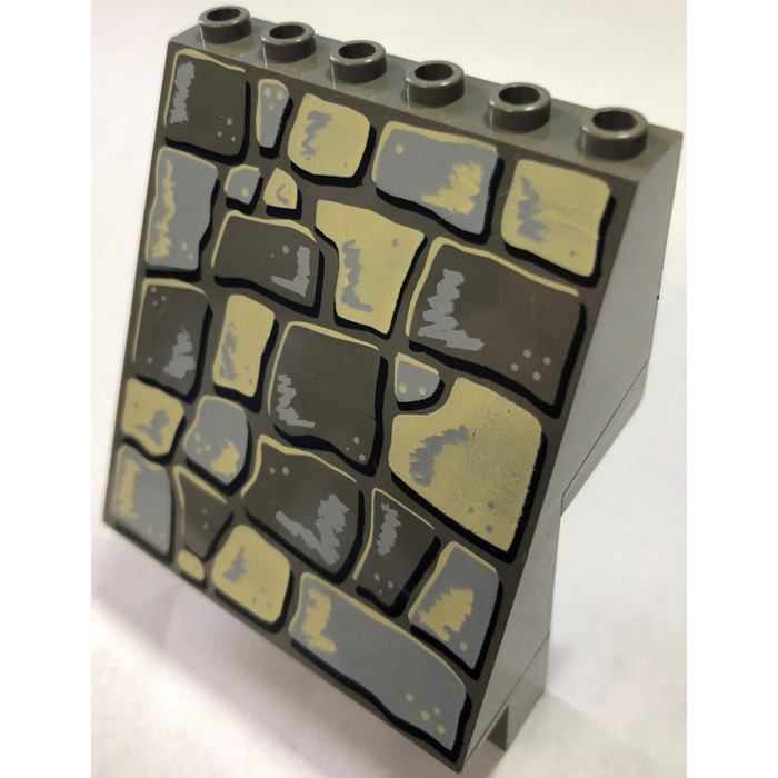 LEGO Panel 6 x 4 x 6 Sloped with sloped rock pattern (30156 / 83778 ...