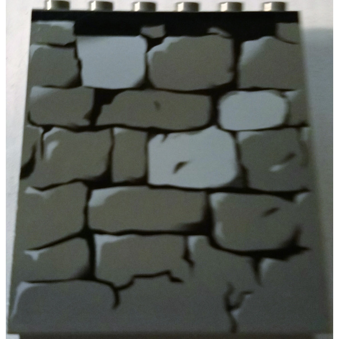 LEGO Panel 6 x 4 x 6 Sloped with Stone Wall Pattern (30156 / 53212 ...