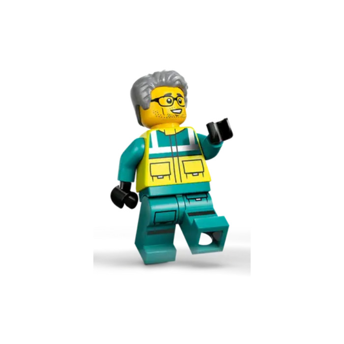 LEGO Paramedic with Safety Vest and Gray Hair Minifigure | Brick Owl ...